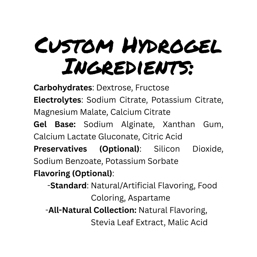Custom Gel Mix for Athletes | Hydrogel, Carbohydrate & Endurance Fuel